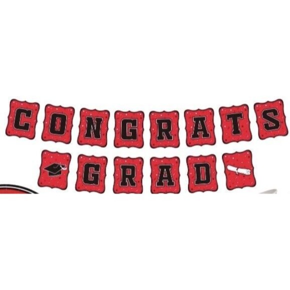 Unbranded | Holiday | New Red Congrats Grad Banner And Rectangular ...